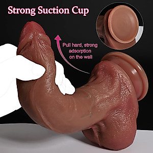 Squirting Dildo Ejaculating Toy Dildos for Women, Soft Silicone Cumming Dildo with Strong Suction Cup for Hands-Free Play, Realistic Ejaculating Dildo for G-Spot and Anal Play, 8.2 inch Adult Sex Toy