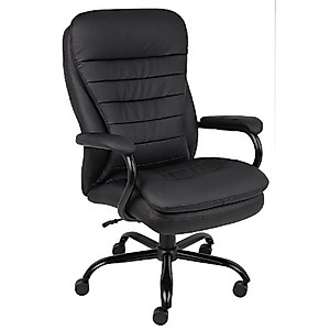 Boss Office Products Heavy Duty Double Plush CaressoftPlus Chair-400 Lbs, Black