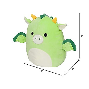 Squishmallows Official Kellytoy Plush 8" Dragon- ONE of Two Pictured Styles May Vary - Dexter or Tatiana