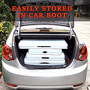 deaciber 6ft Folding Table 71 inch Plastic Fold in Half w/Handle Heavy Duty Portable Indoor Outdoor for Garden Party Picnic Camping BBQ Dining Kitchen Wedding Market Events