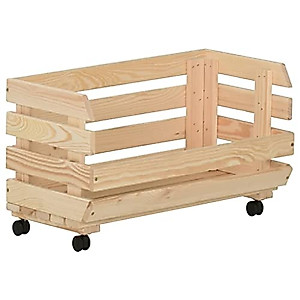 loibinfen Wooden Vegetable Trolley, 3-Tier Wood Kitchen Rolling Cart, Wood Trolley Island Cart, Utility Cart Multi-Layer Storage Shelf Rack on Wheels, 14.6"x11.8"x31.5" Solid Wood Pine -295