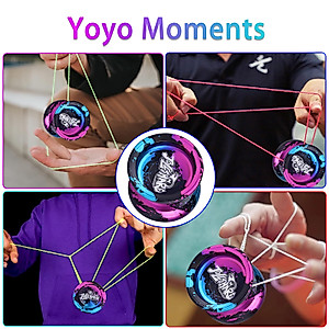 JOLESHARE Professional Unresponsive Yoyo for Pros and Responsive Yoyos for Kids Beginners, Package Includes Replaceable Responsive Bearings, yo-yo Gloves, and 5 yo-yo Cords(Red Black Blue)