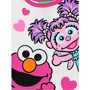 Sesame Street Elmo and Abby Cadabby Toddler Girls Cotton Pajamas Set (3T, Elmo Abby Pink)