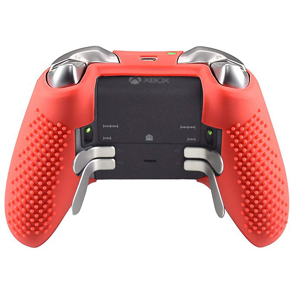 Antil-Slip Silicone Controller Cover Protective Case for Xbox One Elite Controller Soft Cover Skin with 2 Thumb Grips(Red)