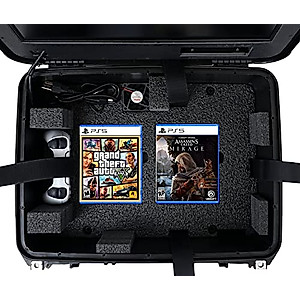 Case Club Portable Gaming Station with Built-in 18.5" Monitor - Fits PlayStation 5, 1 Controller, 2 Games & Has a Built-in Fan to Expel Heat - Hard-Shelled PS5 Travel Case is Waterproof & Lockable
