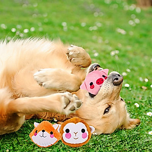 TOTARK Squeaky Dog Toy Balls, Interactive Dog Toys for Small Medium Large Dogs, 2 in 1 Detachable Plush Dog Balls Toys for Boredom, Chew Toys for Training & Exercise