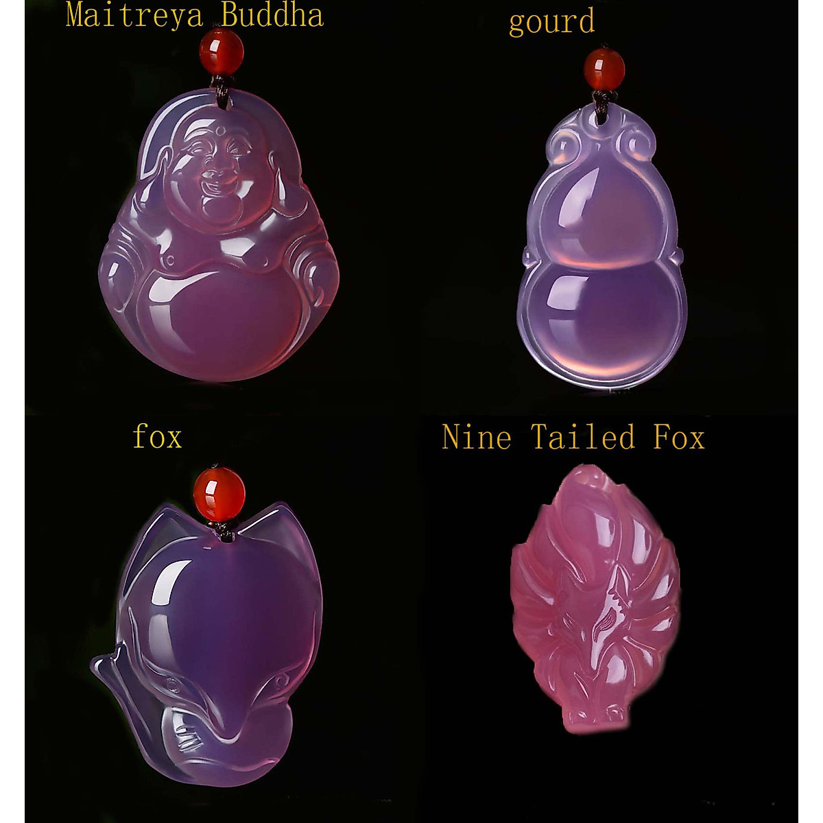 jin yu jia yuan Emperor purple chalcedony safety buckle Ruyi Pendant Pink Purple agate jade (purple, leaf(46 * 26mm))