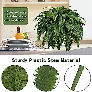 KEGYYLE Fake Ferns - Set of 2 Artificial Fern,35 Leaves for Each Bouquet - Indoor/Outdoor Faux Boston Fake Fern Bush Plant for Home, Office, Garden Decoration.33Inch…