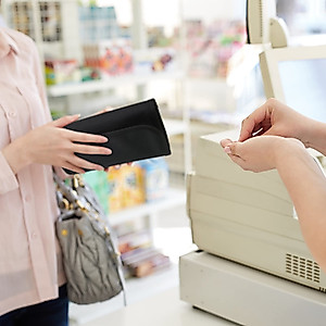 2 Pieces Money Organizer Cash Wallets Money Holder with 5 Zipper Slots for Office Budget Wallet Home Students Family, Black