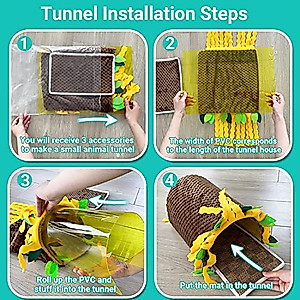 Guinea Pig Tunnel House - Small Animal Hideout Tube Cage House for Hamster Rat Mice Parrot Chinchilla Hedgehog Flying Squirrel - Playing Sleeping Resting Fleece Warm Bed Plush Nest Habitats