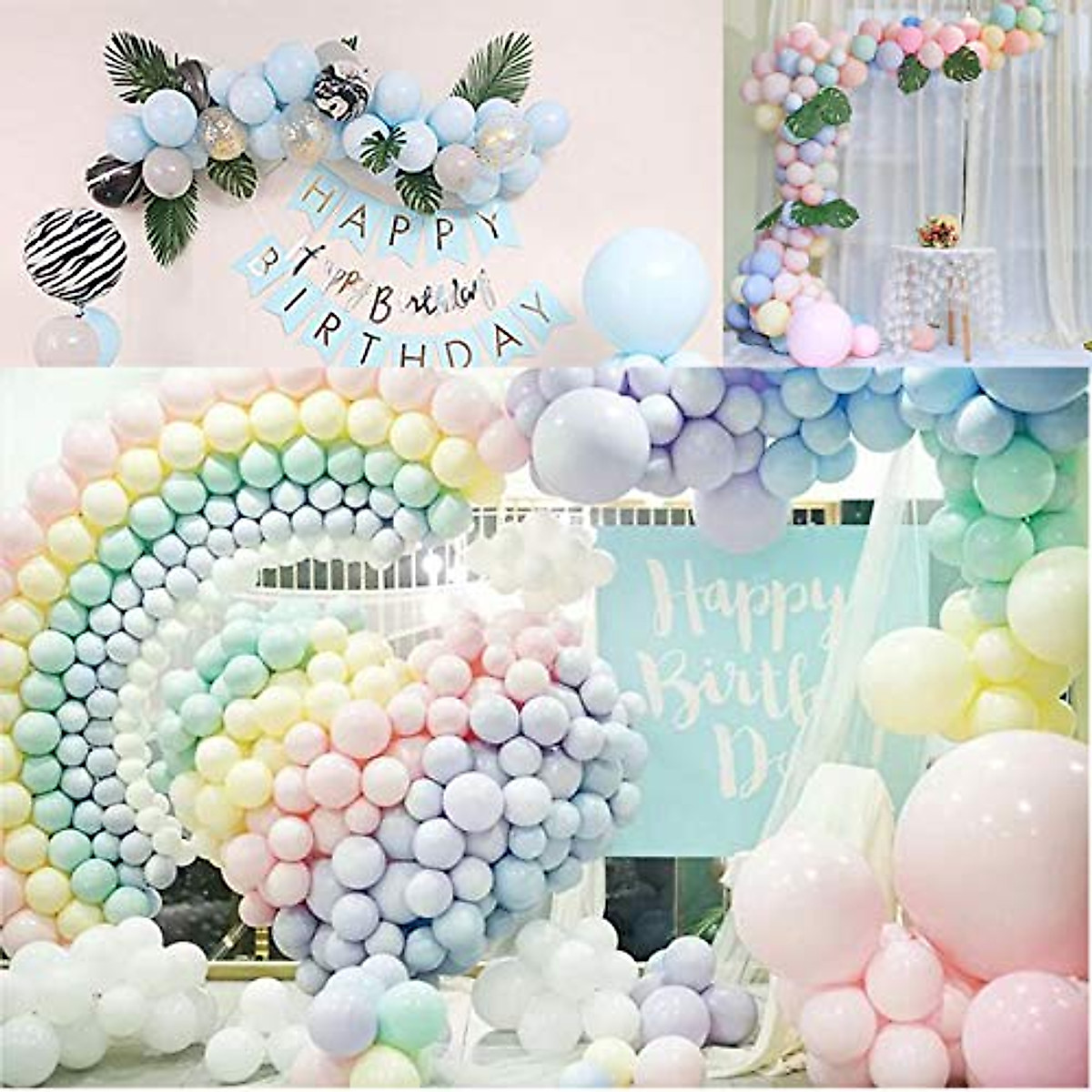 Balloon Arch Garland Decorating Strip Kit, 2 Rolls 16 Feet Balloon Strip, 2 Rolls Balloon Glue Point Dots Stickers for Wedding Party Balloon Decorations