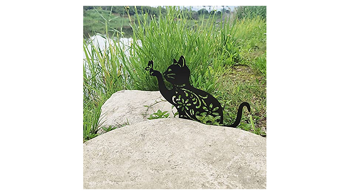 FASHAJI Metal Cat Garden Decor – Durable Outdoor & Indoor Yard Art