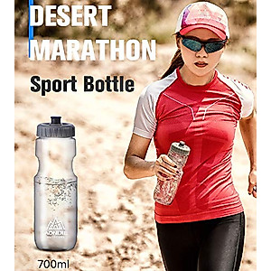 Zsling Squeeze Water Bottles Sports,Insulated - BPA-Free, Bike water Bottle, Running Water Bottle Handheld,Squirt Water Bottle, Breakaway Bottles,for Hiking, Cycling (Clear-24oz)