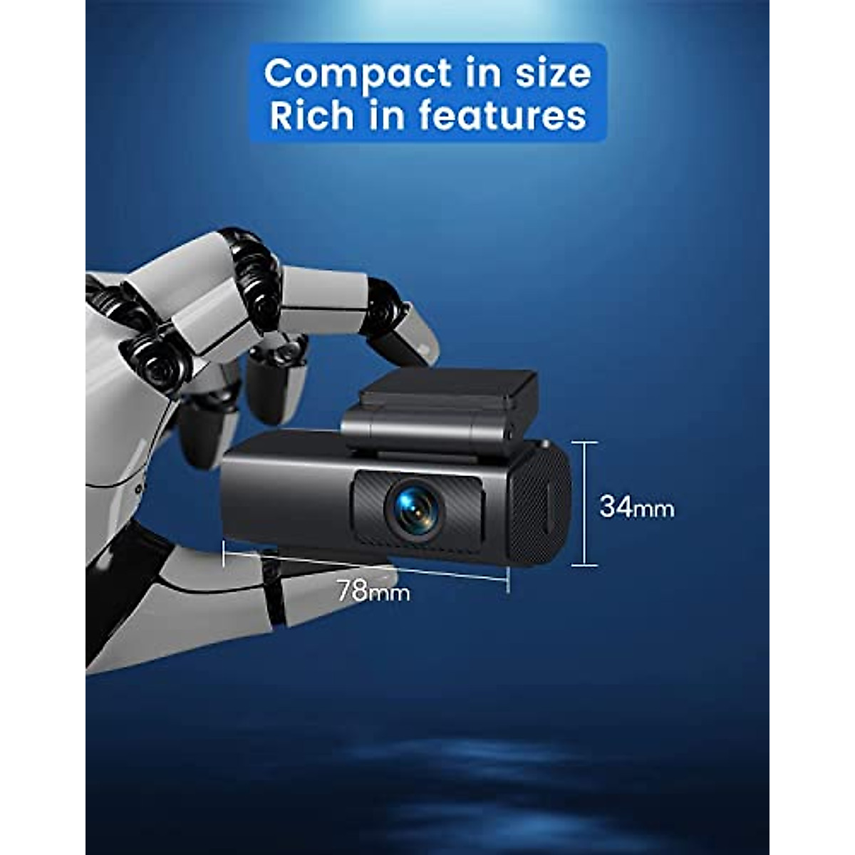 Dash Cam 1080P Car Camera, EUKI WiFi Dash Camera for Cars, Dash Cam Front with Night Vision, 170°Wide Angle, 24 Hours Parking Monitor, Loop Recording, G-Sensor, APP Control, Support 128GB Max