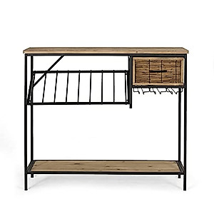 Christopher Knight Home Boster Wine Rack, Black + Natural