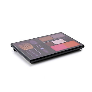 Generic Original Royal Box Black Make-Up Compact 8 Compartment Snuff Wallet Box with Built in 3"" Metal Alloy Straw