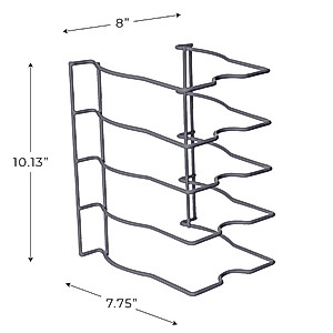 Smart Design Bakeware and Lid Storage Rack with 4 Compartment Dividers - Steel Metal Frame - Rust Resistant Finish - Cooking and Baking Pantry Organization - Kitchen 10 x 8 Inch - Light Blue