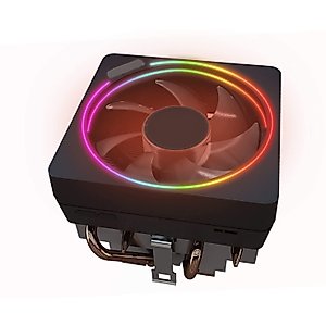 Wraith Prism Compatible RGB LED Lighting Socket AM4 4-Pin Connector CPU Cooler with Copper Core Base & Aluminum Heatsink and 4.13-Inch Fan with Thermal Paste for Desktop PC Computer