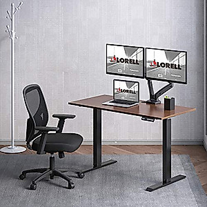 Lorell Height-Adjustable 2-Motor Desk, Brown