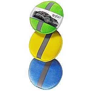 Glart 43PP Microfibre Hand polishing Sponge Set of 3, 130x25 mm, Wax applicator pad for waxes, Polishes, Paint Cleaner, car Polish, Instead of polishing Machine