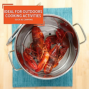 IMUSA Aluminum Steamer Dual Piece Set, 28Qt and 10Qt, Silver