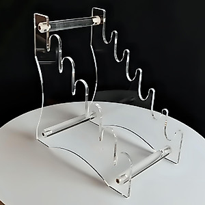 WANLIAN Knife Display Stand,Knife Holder Holds 6 knife,Acrylic Tabletop Knife Rack for Display Survival, Outdoor, EDC Mini Knife,dagger (6 layer stand, Transparent)