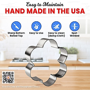 Foose Cookie Cutters Scallop Flower Cookie Cutter 3.75 Inch, Hand Made in the USA