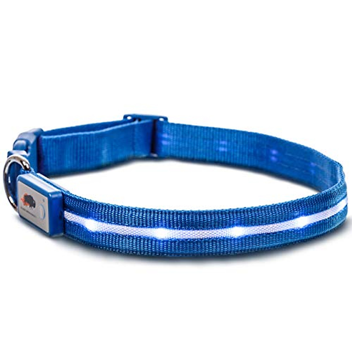 Blazin LED Light Up Dog Collar - 1,000 Feet of Visibility - Brightest for Night Safety - USB Rechargeable Waterproof Dog Collar Light