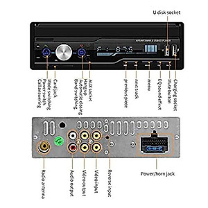 Regetek Single Din Car Stereo 7 inch Bluetooth Car Audio Video Player RDS FM AM Car Radio Player USB/AUX/TF HD Telescopic Retractable Capacitive Touch Screen