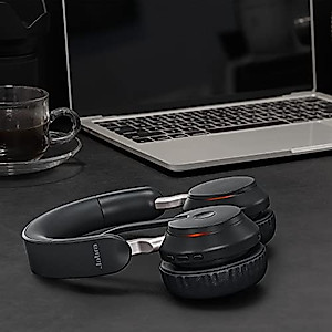 Jabra Evolve2 65 Wireless Bluetooth Headset Stereo UC - USB Blue Tooth Dongle, Compatible with Zoom, Webex, Smartphones, Tablets, PC/MAC, 26599-989-999 (Black), Global Teck Gold Support Plan Included
