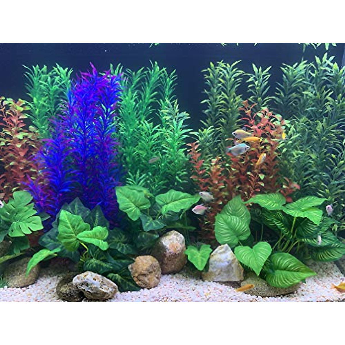 2 Pcs Artificial Water Plants, Fish Tank Aquarium Decorations, Made of Soft Plastic