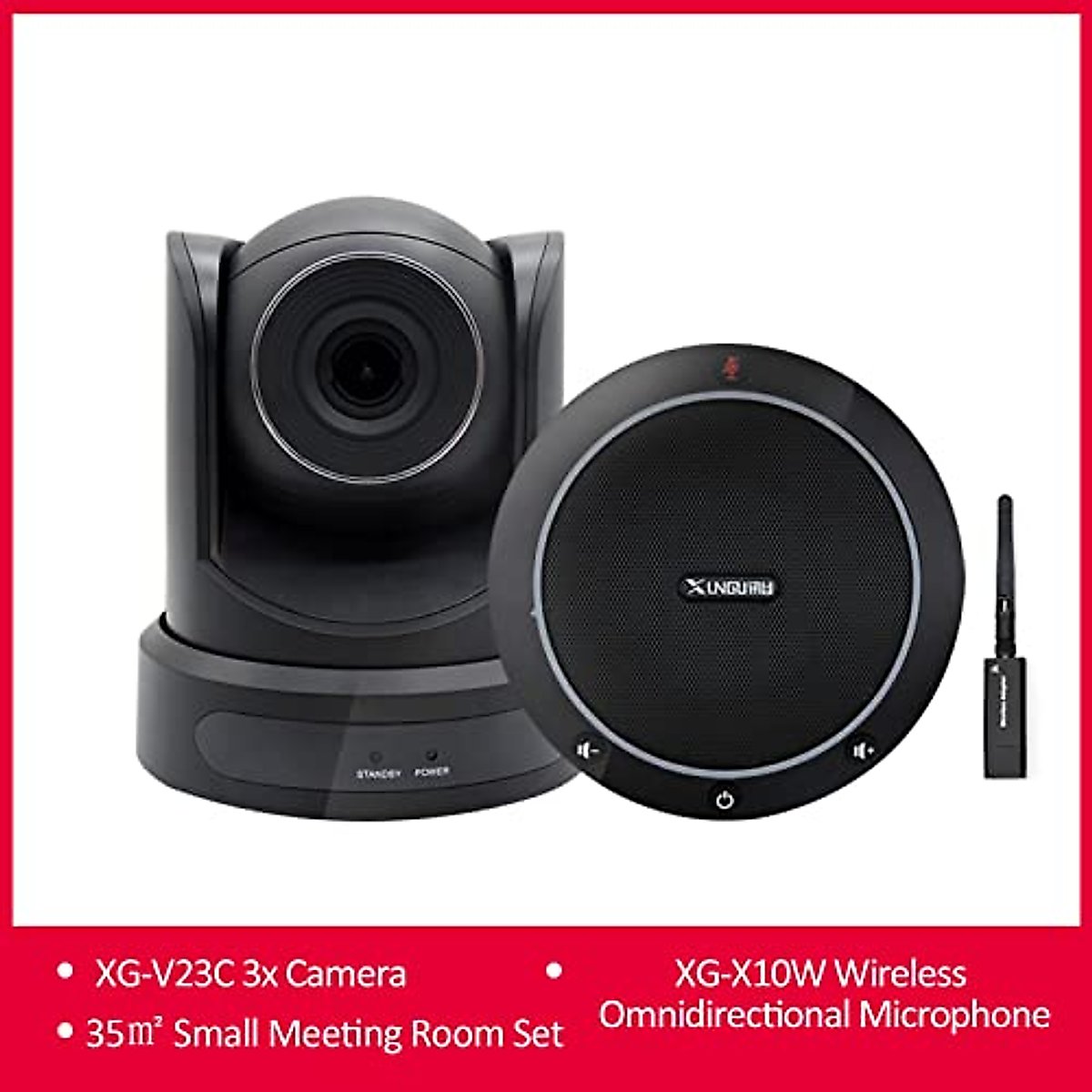 XUNGU HD Video and Audio Conferencing System All-in-One 3X Optical Zoom USB Conference Camera with Speakerphone 1080p Camera and Speakerphone for Conference Rooms