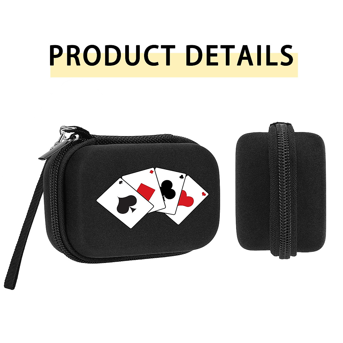 Hard Portability Playing Card Travel Case Compatible with Set Enterprises FiveCrowns card game,Protective Case Organizer.(Notincluding Cards)(black)
