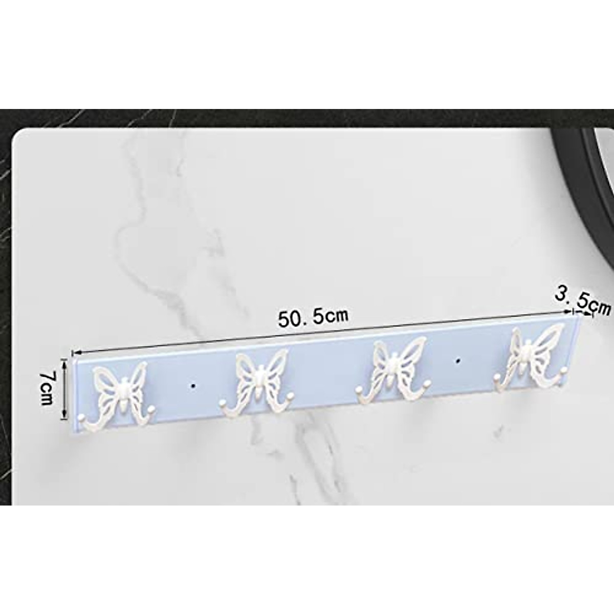 Non-Punching Durable Towel Rack Aluminum Alloy Bathroom Toilet Door Rear Wall Shelf Hook Wall Hanger Butterfly B1