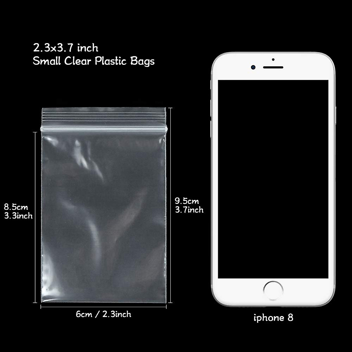 Small Clear Plastic Zip Lock Jewelry Bags 2 Mil 300pcs, 2 x 3 inch Resealable Ziplock Storage Baggies for Travel Earring Beads Daily Pills
