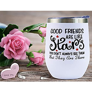 Birthday Gifts for Friends,Birthday Gifts for Friends Female,Christmas Gifts,Good Friends are Like Stars Gifts,Gifts for Female Friends,Best Friend Tumbler,Friendship Mug,Birthday Present for Friends