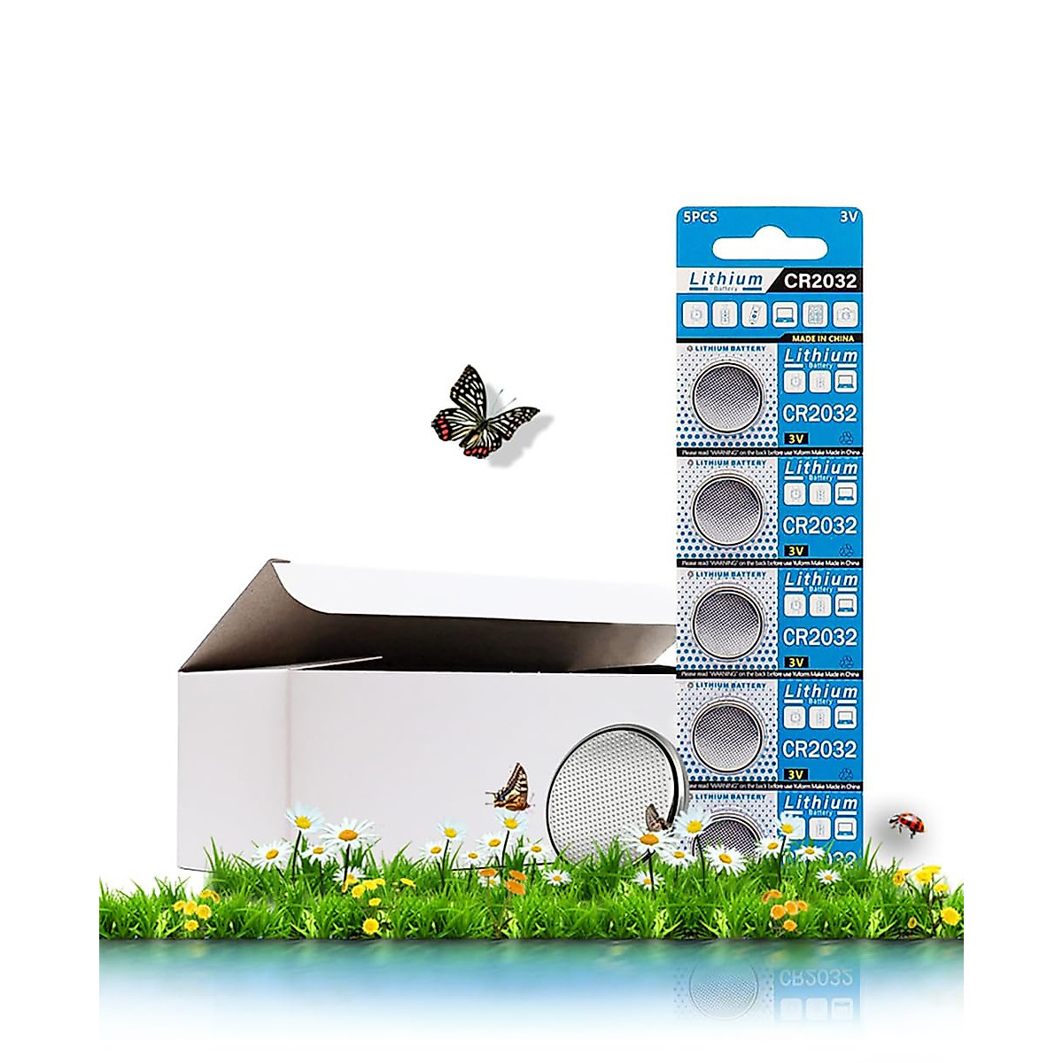 Cotchear CR2032 Lithium Batteries, 5Pack 2032 Battery 3V Lithium Battery BR2032 DL2032 ECR2032 CR 2032 for Car Remote Controls,Watch,Toys