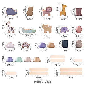 WOODEN TEETHER Forest Animal Stacking Balance Toy - Fun and Educational Game for Kids - Develops Fine Motor Skills and Hand-Eye Coordination