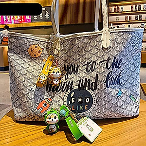 HSYHERE Men Women Boys Girls Silicone Cute PVC Shiba Inu Keychain Creative New Year Gift Bag Animal Pendant Car Key Pendant Metal Key Ring-Shiba Inu Strawberry(Pink)