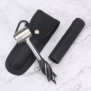 Bushcraft Hand Drill, Tools, Scotch Eyed Wood Auger Drill Bit, Steel Bushcraft Hand Drill Tools, Manual Auger for Outdoor Camping Garden