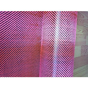 GatherTOOL 1PC Carbon Aramid Fiber Hybrid Fabric Cloth 50cm Width and 100cm Length Orange Twill Weave 190gsm