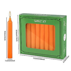 20pcs 4-inch Taper Candles Smokeless Long Burning Candles for daily, Wedding,Christmas Table,Fireplace(orange)