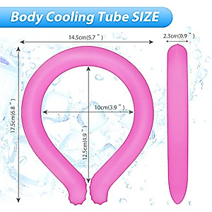 Maginno Neck Cooler, Wearable Cooling Tube Cool Neck Wraps for Extremely Hot Weather & Summer Heat, Hands Free Cold Ice Pack Gel for Outdoor Workers, Sports, Relief for Hot Flashes or Fever (Pink)