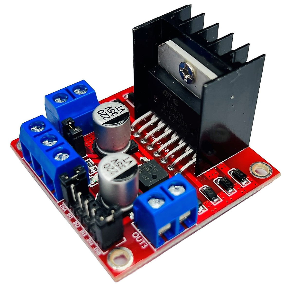 DIYables L298N Motor Driver Module for Arduino, ESP32, ESP8266, Raspberry Pi, 2 Pieces