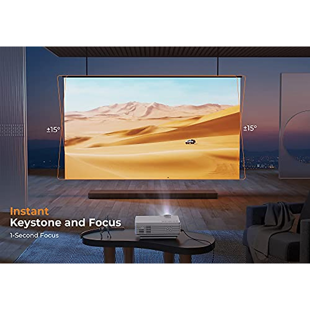 Anpiu Mini Projector 2022 Upgraded Portable Video Projector, 55,000 Hours Multi-Media Home Theater Movie Projector Compatible with Full HD 1080P HDMI, USB, AV, Laptop, Smartphone