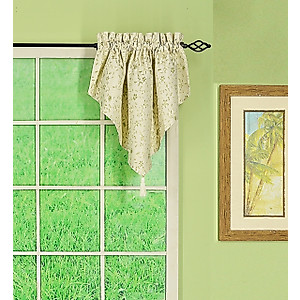 Today's Curtain Lexington Ascot 40" W x 25" L, Ecru/Sage
