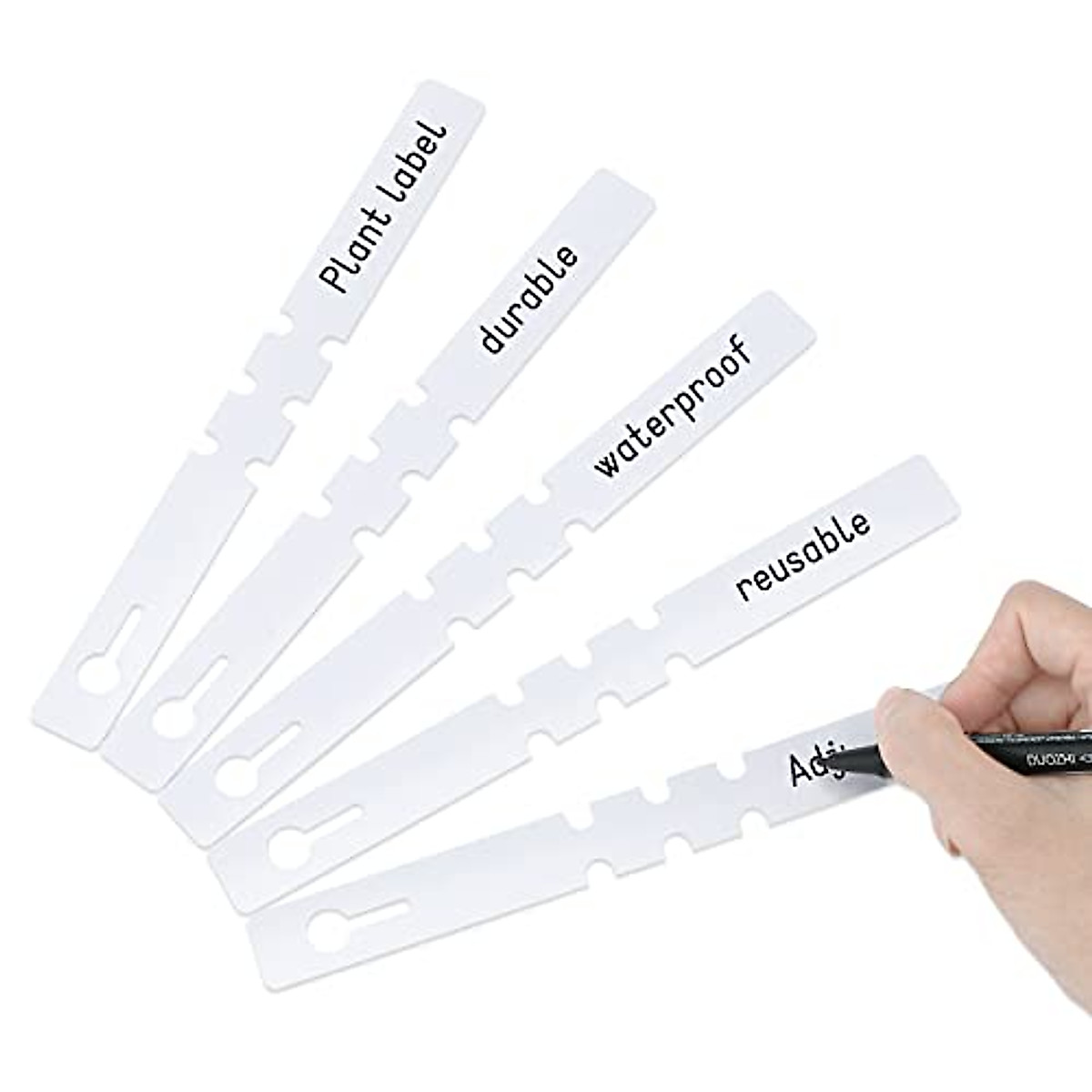 KINGLAKE 200 Pcs White Plastic Plant Tree Tags Nursery Garden Lables 2x20cm Wrap Around Hanging Tags Nursery Garden Stakes Large Writing Surface