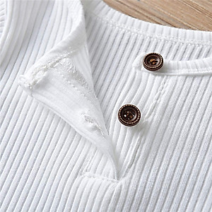 Eghunooy Baby Boy Girl Solid Color One Piece Romper Jumpsuit Outfits Clothes (Newborn) White