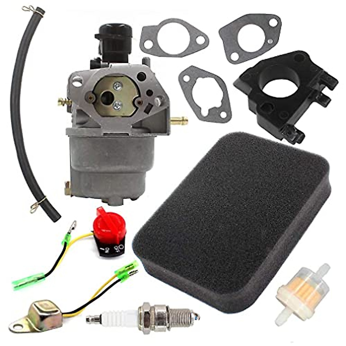 AISEN Carburetor for McCulloch 032600Q03F000 0QJ182QDP09 FG5700 FG6000 AK MA MK BK BO 338CC 11HP QJ182 13HP QJ188 Engine Air Filter Spark Plug