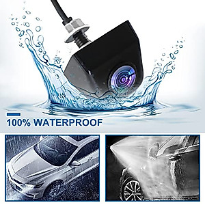 Front Backup Camera HD 720P Waterproof IP68 Super Night Vision Metal Shell 170 Degrees Wide View Angle Side Rear View Reverse Camera for Cars Pickup Trucks SUVs RVs Vans 12V (Black)